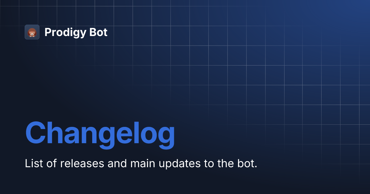 Changelog | Prodigy Bot